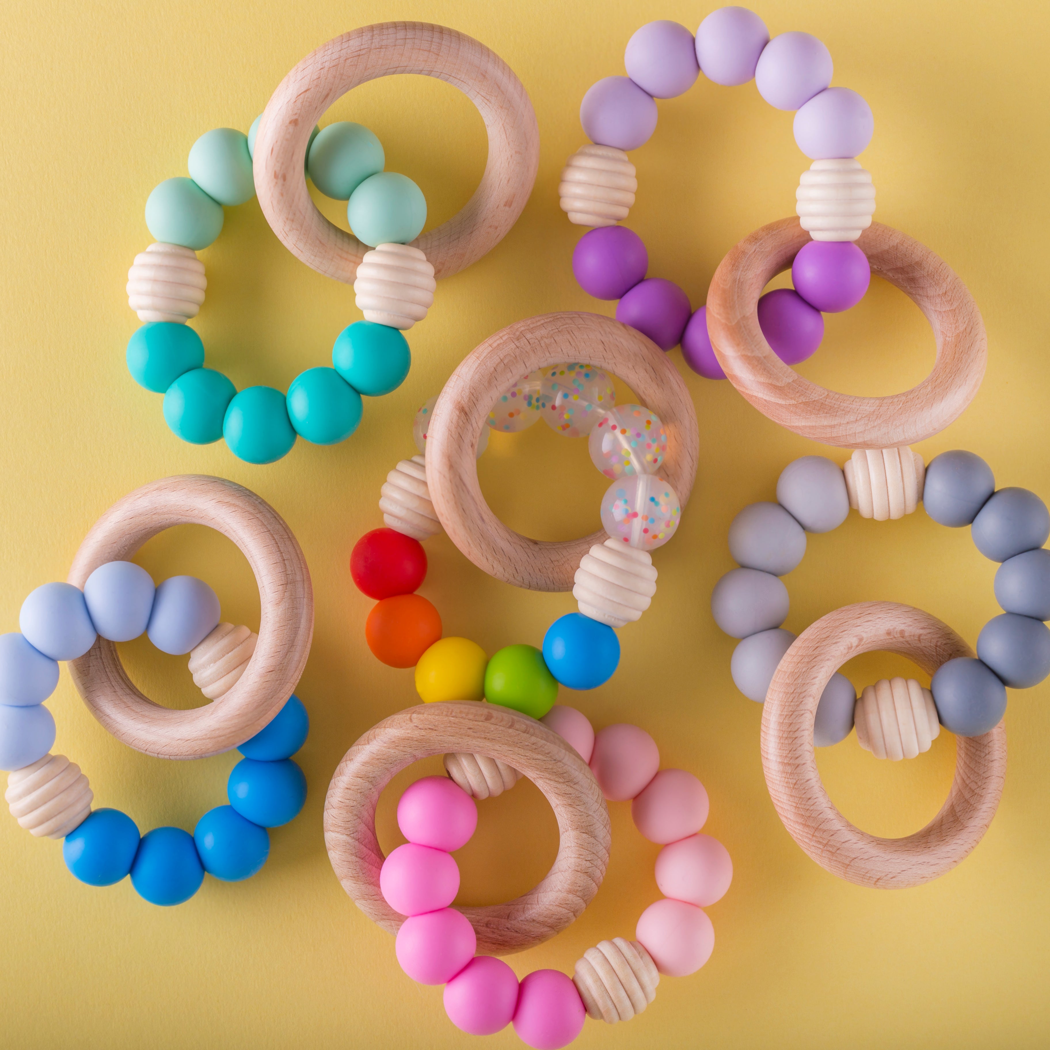Single Rattle Teething rings – MunchMonsters